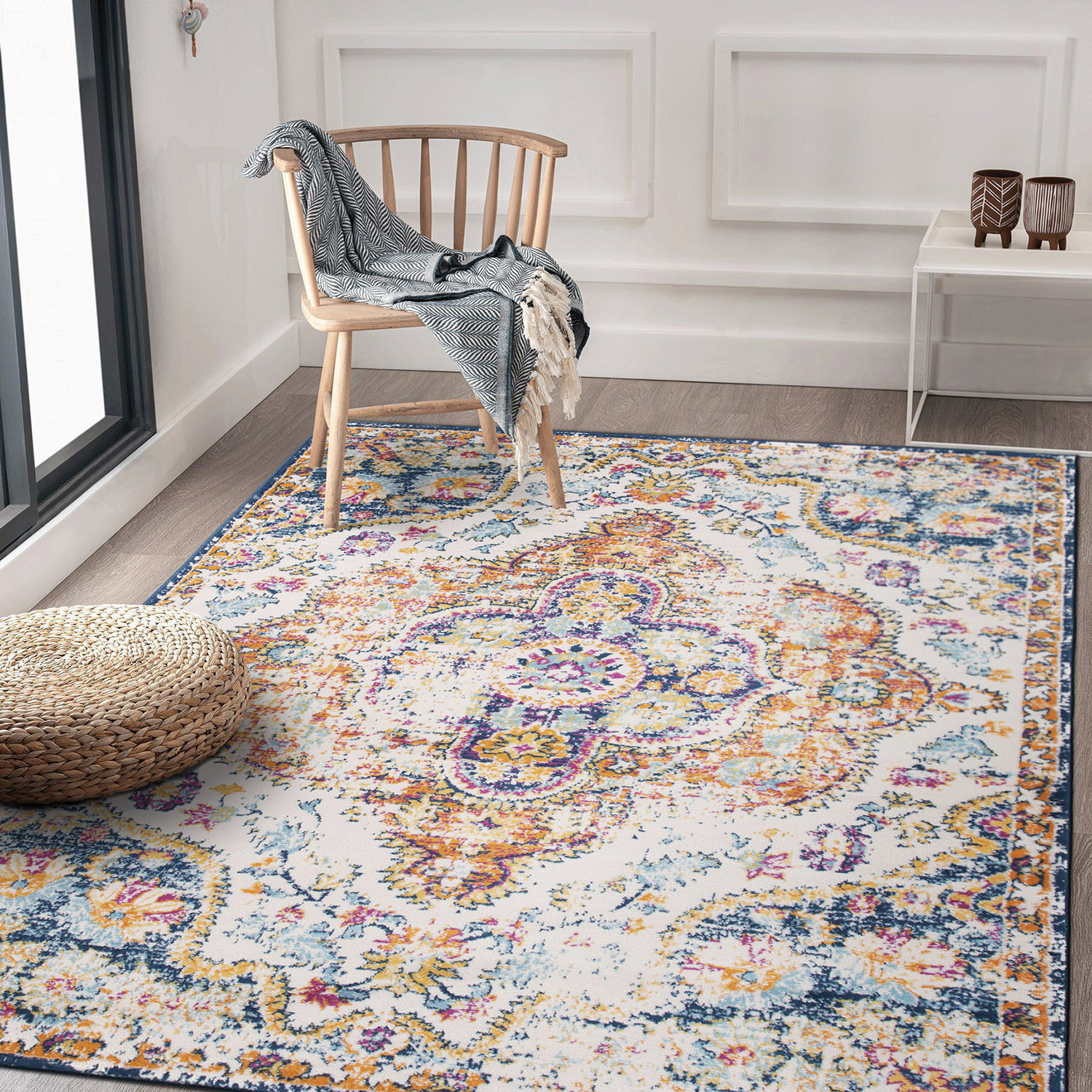 Area Rugs Distressed Vintage Bohemian Carpets Rugs for Living Room ...