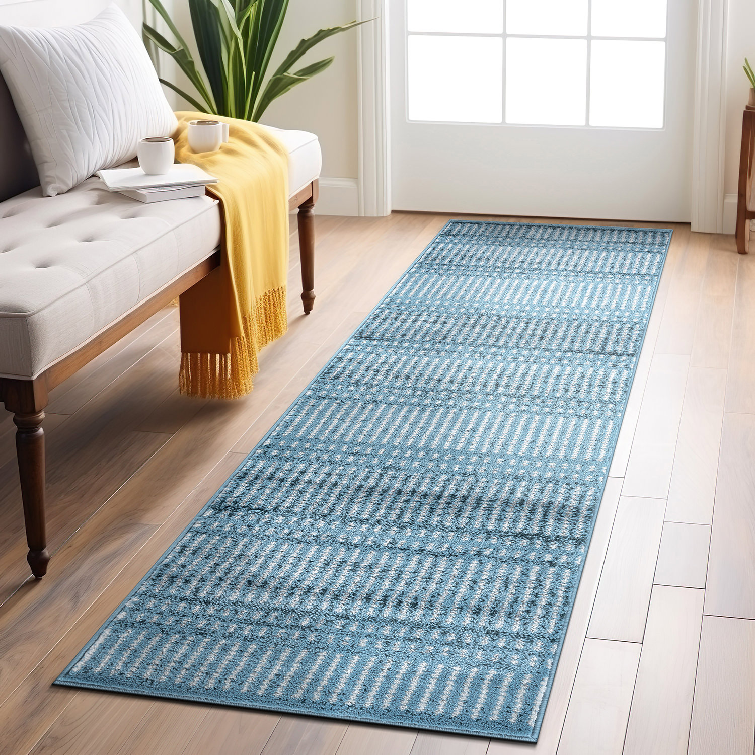 Rugshop Rugs Runners Modern Minimalistic Stripe Lines Bedroom Rug ...